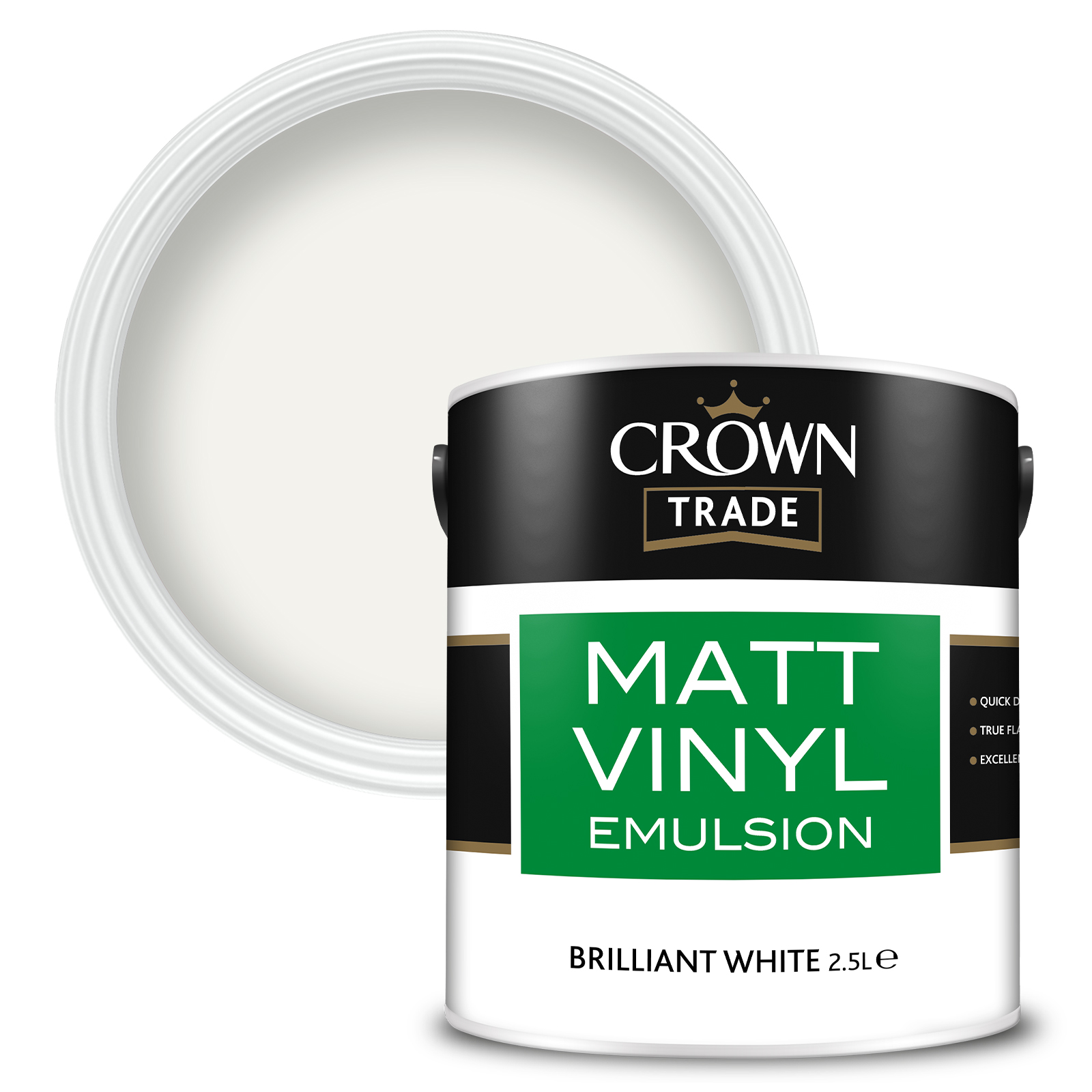 Crown Trade Vinyl Matt 2.5ltr – Brilliant White | Decor 8 Stornoway
